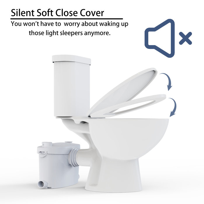 SUPERFLO Macerating Toilet System, Powerful & Durable, Upflush Toilet for Basement Macerator ...